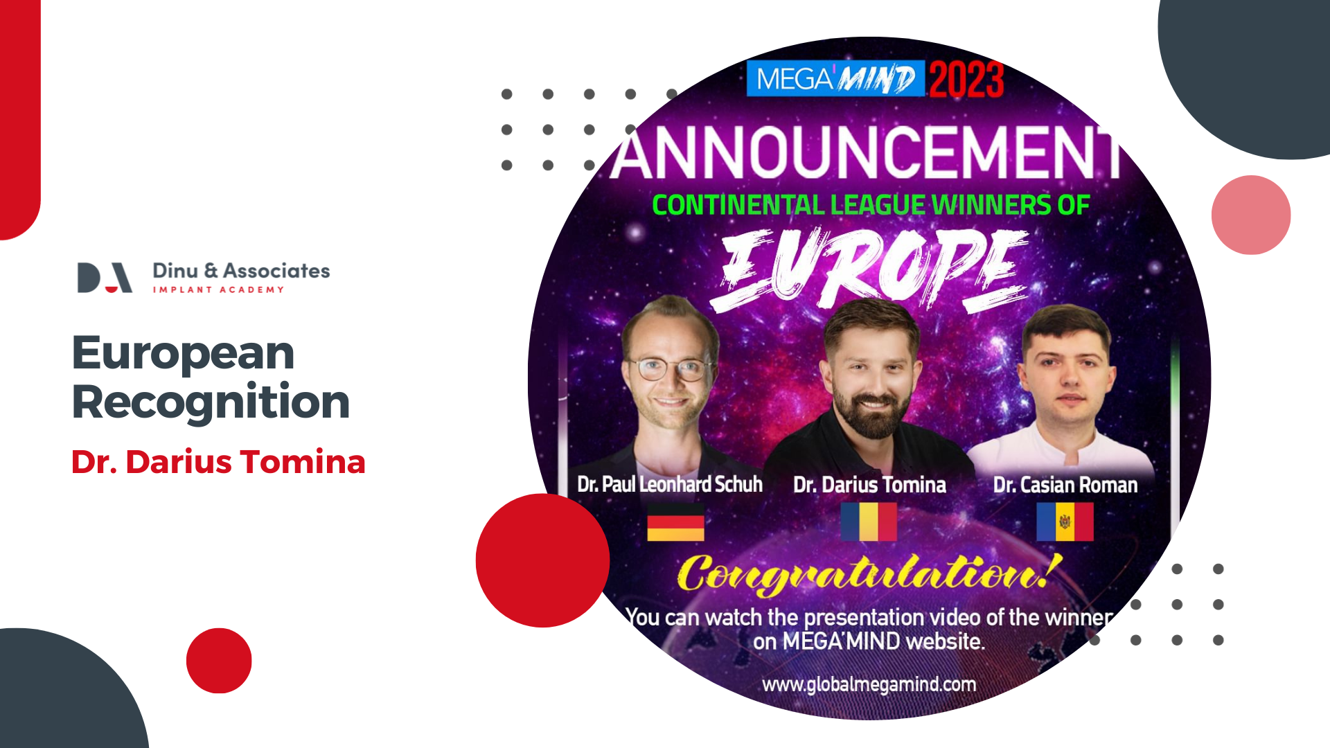 News - Scientific Recognition for Dr. Darius Tomina at MegaMind ...