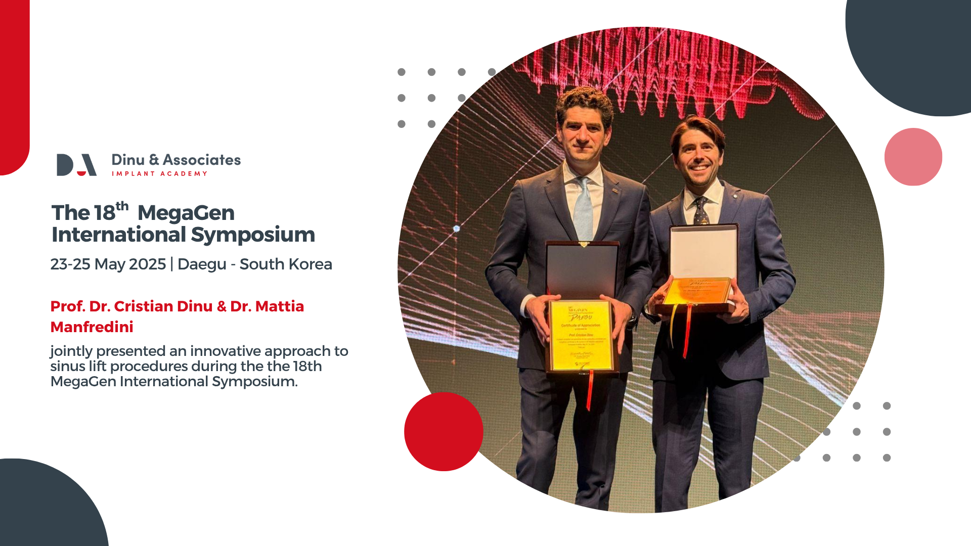 News - Prof. Dr. Cristian Dinu & Dr. Mattia Manfredini at the 18th MegaGen International ...